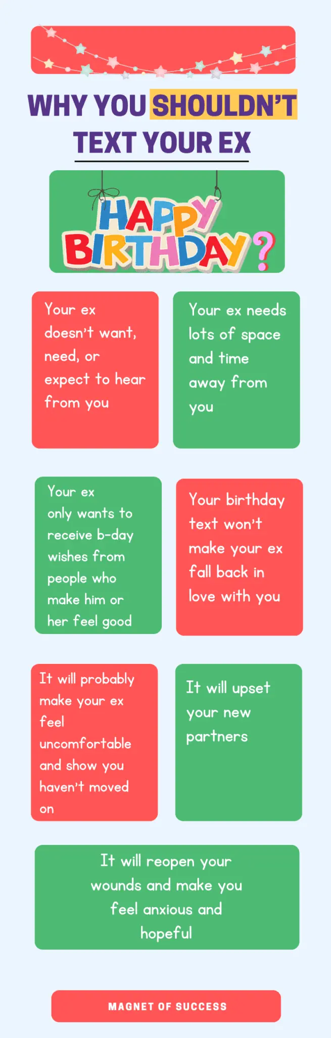 Don't Text Your Ex Happy Birthday! - Magnet of Success